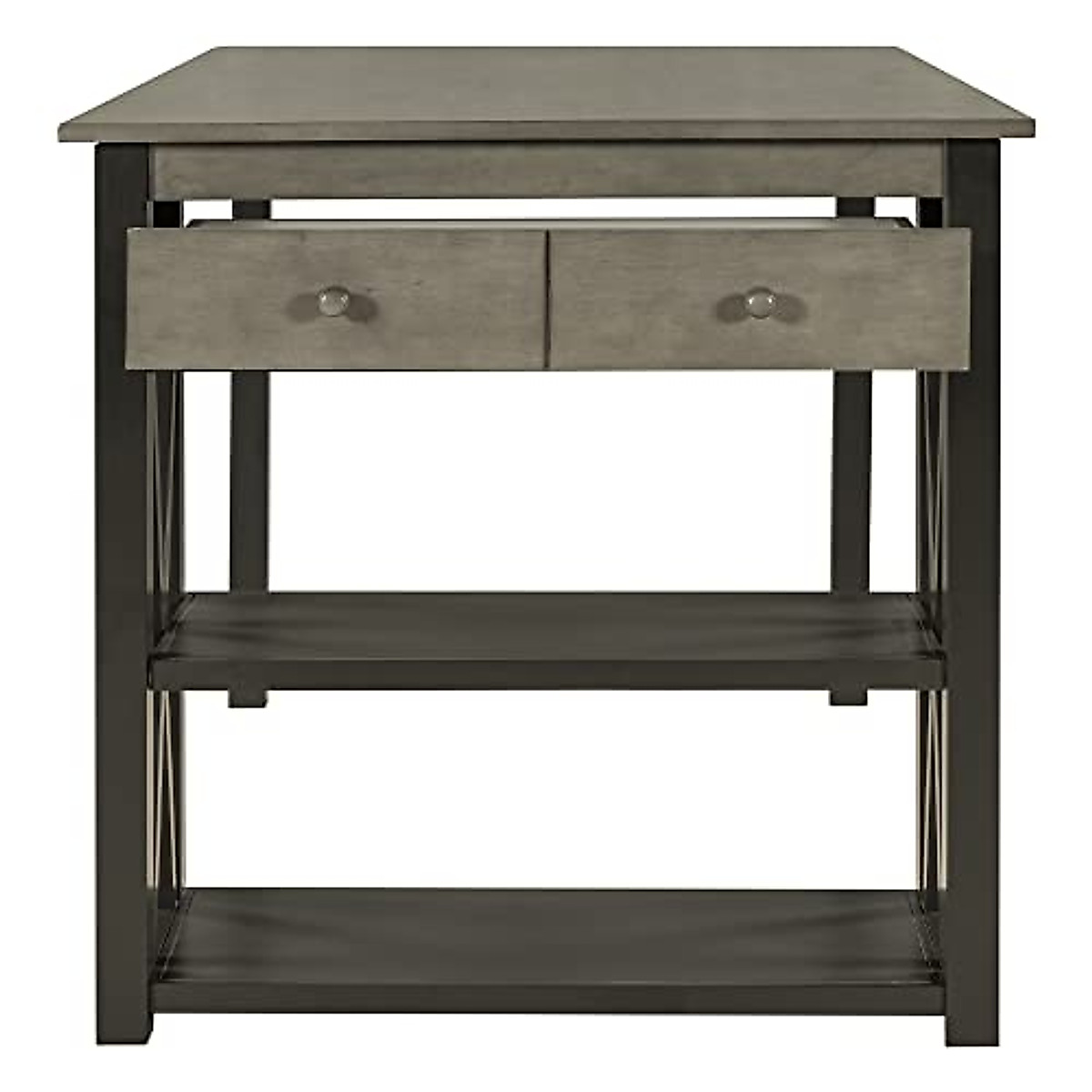 CKLMMC Rustic Wood Kitchen Dining Table Set with 2 Stools and Bench, 4-Piece Counter Height Storage Shelves Drawer, Perfect Choice for Small Places (Gray/2S+1B)