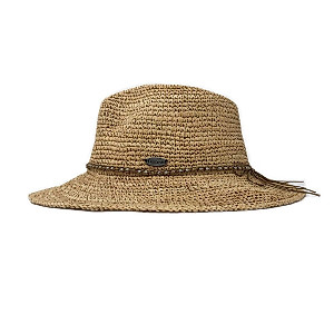 Wallaroo Hat Company – Women’s Malibu Fedora – Wide Brim Natural Fiber with Adjustable Sizing for Medium Crown Sizes – Trendy and Chic Sun Hat for Casual All-Season Sun Protection (Natural)