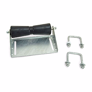 Sturdy Built 12 inch Black Rubber Boat Trailer Keel Roller and Bracket Kit for 3x3 Cross Members