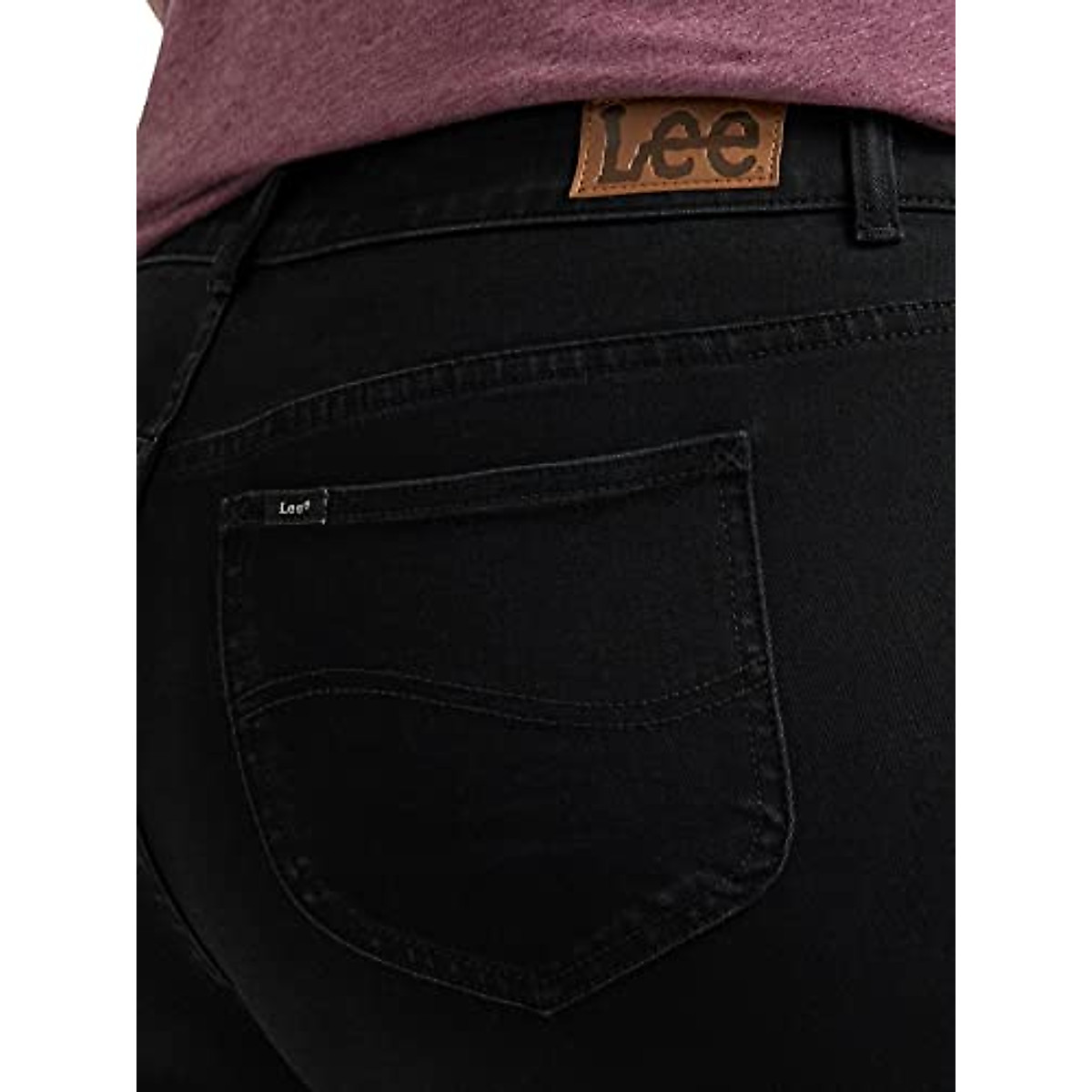Lee Women's Size Legendary Mid-Rise 21" Capri Jean, Black, 16 Plus