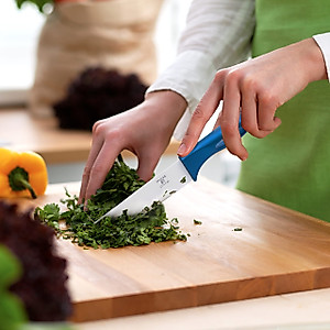 Moss & Stone Kitchen Cutlery White Ceramic Knife Set, Ceramic Knife Set and Fruit Peeler, Rust Proof & Stain Resistant, Kitchen Cooking Knife Set 5 pieces Blue Knives