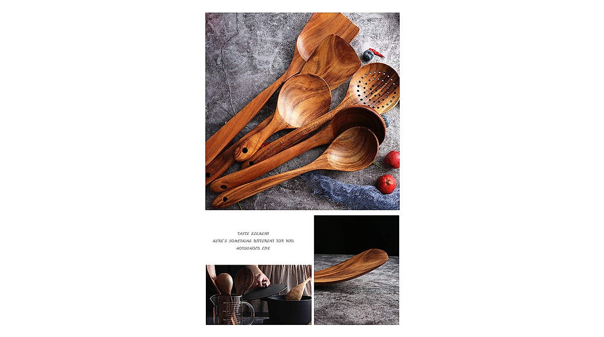 Messon 7-Piece Handmade Wooden Utensils Set