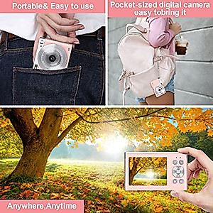 Digital Camera for Kids, Small Cameras for Teens, Portable Compact Camera for Photography, 1080P 50MP Autofocus Children Camera with 32GB SD Card, 2.88 Inch LCD Screen, 16x Digital Zoom (Pink)