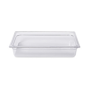 Rubbermaid Commercial Products Cold Food Insert Pan for Restaurants/Kitchens/Cafeterias, Full Size, 4 Inches Deep, Clear (FG131P00CLR)