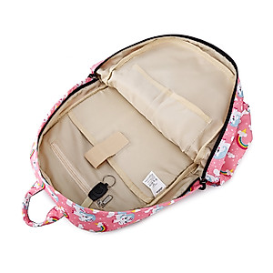 abshoo Cute Lightweight Kids School Bookbags Unicorn Girls Backpacks With Lunch Bag (Unicorn Pink Set)