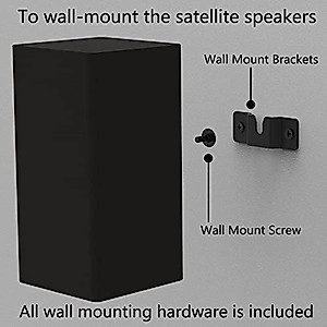 Sound Bar Wall Mount Bracket for VIZIO Soundbars, Mounting Brackets for Vizio Sound Bars and Surround Speakers, Mounted Under the TV, Fits of Most Satellite Speakers, Bookshelf Speakers Mounts