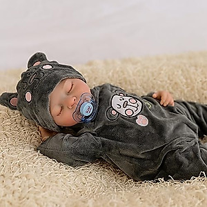 FANCCI Reborn Baby Dolls, 18 inch Newborn Baby Boy Doll, Lifelike Handmade Doll Full Body Vinyl Baby Doll, Advanced Painted Christmas/Birthday Gift for Kids Age 3+ (Allen.X)
