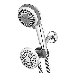 Waterpik Power Spray Dual 2-in-1 Shower System With Rain Shower Head and 8-Mode Hand Held Shower Head, Chrome VIC-133E-NSP-853E