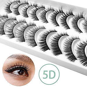 Mikiwi Lashes False Eyelashes 10-12mm Natural Fake Lash Fluffy Light Volume Faux Mink Lashes 10 Pairs Pack Eye lashes