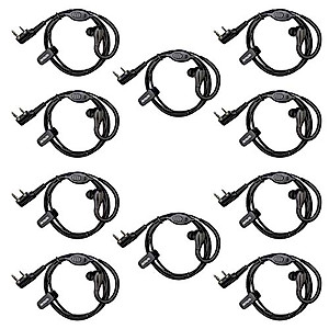 Retevis RT22 Walkie Talkie Earpiece with Mic, Compatible RT21 H-777 RT22S H-777S RT19 UV-5R Arcshell AR-5 AR-6 Two Way Radio, 2 Pin Anti Falling Off Single Wire Earhook Headset(10 Pack)