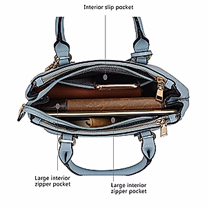 MKF Collection Satchel Bag for Women’s Crossbody Handbag Vegan Leather Top-Handle, Wristlet Wallet Purse Set Tan