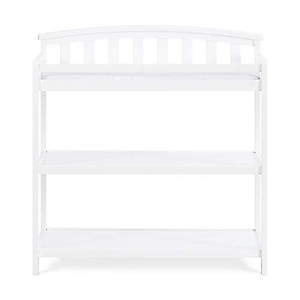 Child Craft Infant Changing Table, Water-Resistant Pad and Safety Strap, Anti-Tip Kit Included to Prevent Tipping, Non-Toxic, Baby Safe Finish (Matte White)