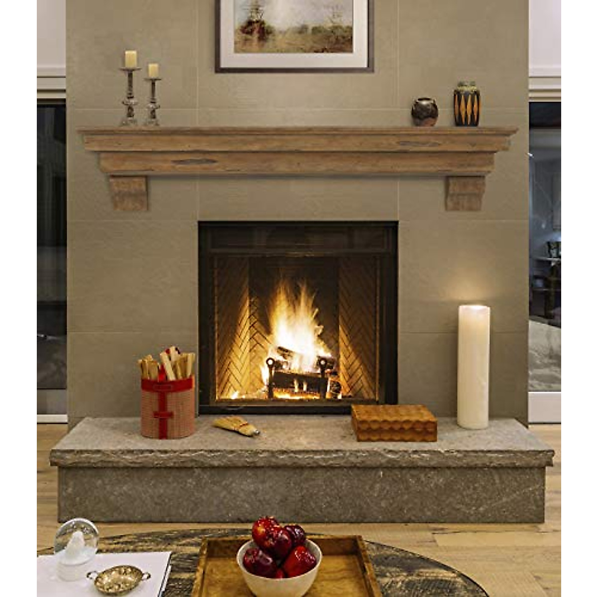 Pearl Mantels 497-60-10 Celeste Mantel Shelf, 60-Inch, Dune Finish