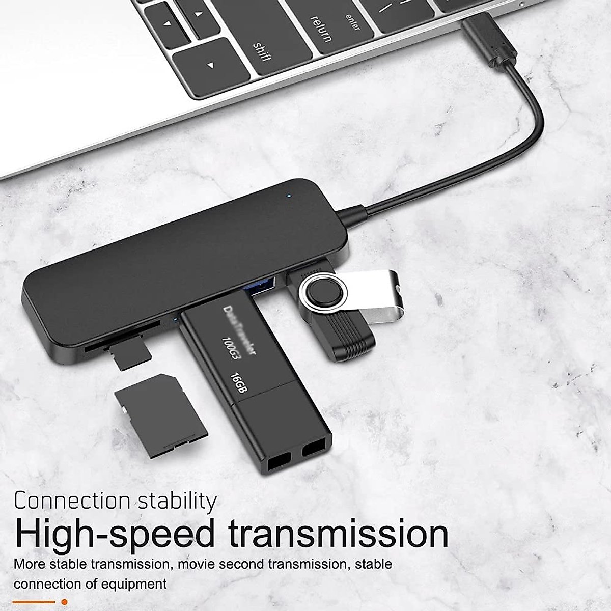 SHYPT USB C Hub USB Hub 3.0 Multi USB Splitter Adapter 3 Port Card Reader High Speed Type C Mini USB-Hub Extension Cable