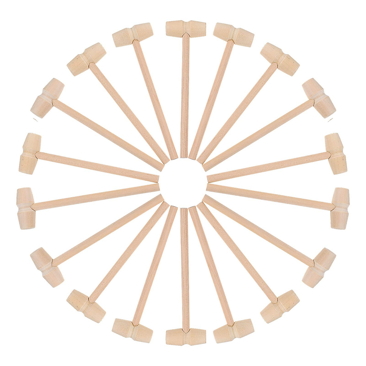 NUOBESTY 24 Pieces Wooden Crab Mallets Seafood Shellfish Wood Cracker Mini Wooden Hammer Mallet Solid Hardwood Crab Hammers for Chocolate Heart