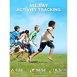 BIGGERFIVE Vigor Kids Fitness Tracker Watch for Girls Boys Ages 5-15, IP68 Waterproof, Activity Tracker, Pedometer, Heart Rate Sleep Monitor, Calorie Step Counter Watch