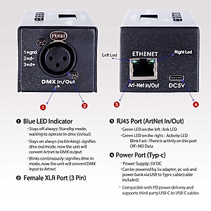 Pknight Bi-directional ArtNet DMX Ethernet Lighting Controller Interface | one universe (RDM not Supported) (CR011R-3pin)