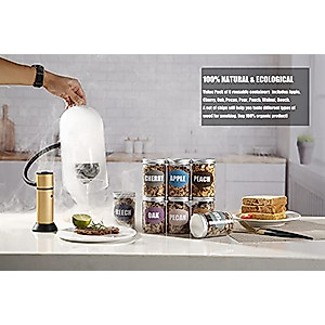 Natual Wood Chips for Smoker, (8 Gift Pack - Apple, Cherry, Oak, Pecan, Pear, Peach, Walnut, Beech) 8 OZ Each| Smoker Woodchips for Smoking Gun and BBQ, Great for Beef Pork Chicken Fish and Whisky