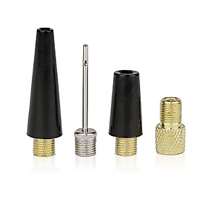 Flammi Bike Tire Valve Adapter Ball Pump Needle Balloon Nozzle Inflation Kit, Inflator Adapter Air Pump Accessories for Standard Pump or Air Compressor (4PCS Needle Nozzle Adapter Set)