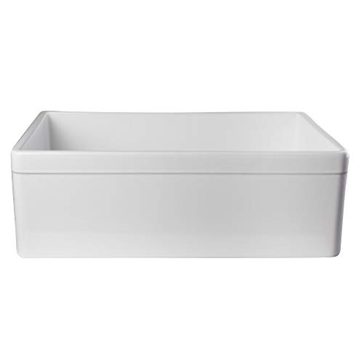 ALFI brand AB511 White 30-Inch Decorative Lip Single Bowl Fireclay Farmhouse Kitchen Sink, White