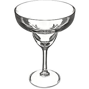 Carlisle FoodService Products Alibi Margarita Glass for Restaurants, Catering, Kitchens, Plastic, 16 Ounces, Clear, (Pack of 24)