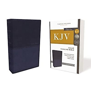 Personalized Bible Custom KJV Value Thinline Bible Dark Blue Comfort Print Leathersoft Custom Made Gift for Baptisms Christenings Birthdays Celebrations Holidays