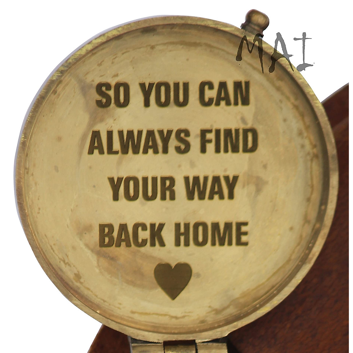 Pocket Compass for Hiking, Survival Instrument Antique “So You Can Always Find Your Way Back Home” Engraved Camping Pocket Compass Nautical Compass Vintage Navigation Outdoor Compass by MAI
