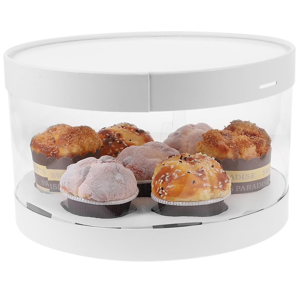 Abaodam 2pcs Elegant Cupcake Carrier Box Cupcake Packaging Box Handle for Cupcake Muffin Cake Safe Material Easy to Carry for Party Catering