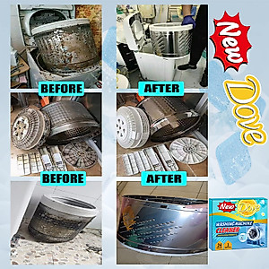 New Dove Dishwasher Cleaner Tablets, Front Load and Top Loader Machine Cleaner, 24PCS*2 Washer Cleaner Tablets, Washer Cleaner That can be Used for 1 Year