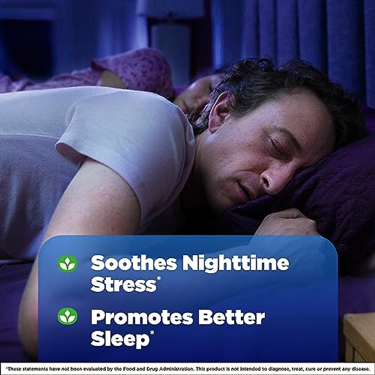 Natrol Mood+ Stress Relax+ Night Calm Gummies With L-Theanine, 5-HTP, Lemon Balm and Melatonin, Drug-Free Dietary Supplement for Nighttime Stress and Better Sleep, 50 Gummies, 25 Day Supply