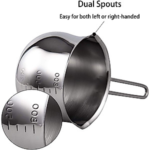 TIKUSAN Saucepan, Stainless Steel Milk Pan Made in Japan, Butter Warmer Measuring Pan Sauce with Heatproof Handle, Chocolate Melting Cheese Baking Pot for Stove Top (0.8 Quart)