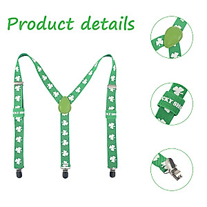 Degpum St Patricks Day Accessories Suspenders, Mens Suspenders with Clips, Many Colors to Choose From