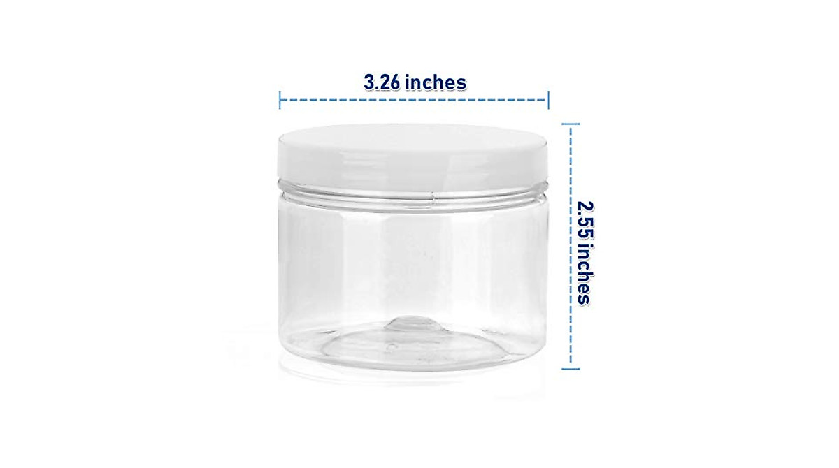 8 oz Slime Containers with Waterproof Lids - 12 Pack by Healthy Packers