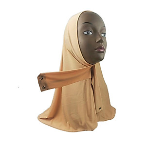AIBEARTY Women Fashion Instant Muslim Turban Hijab with Snap Fastener Breathable Headscarf Bonnet Cap Turban Hat Shawl