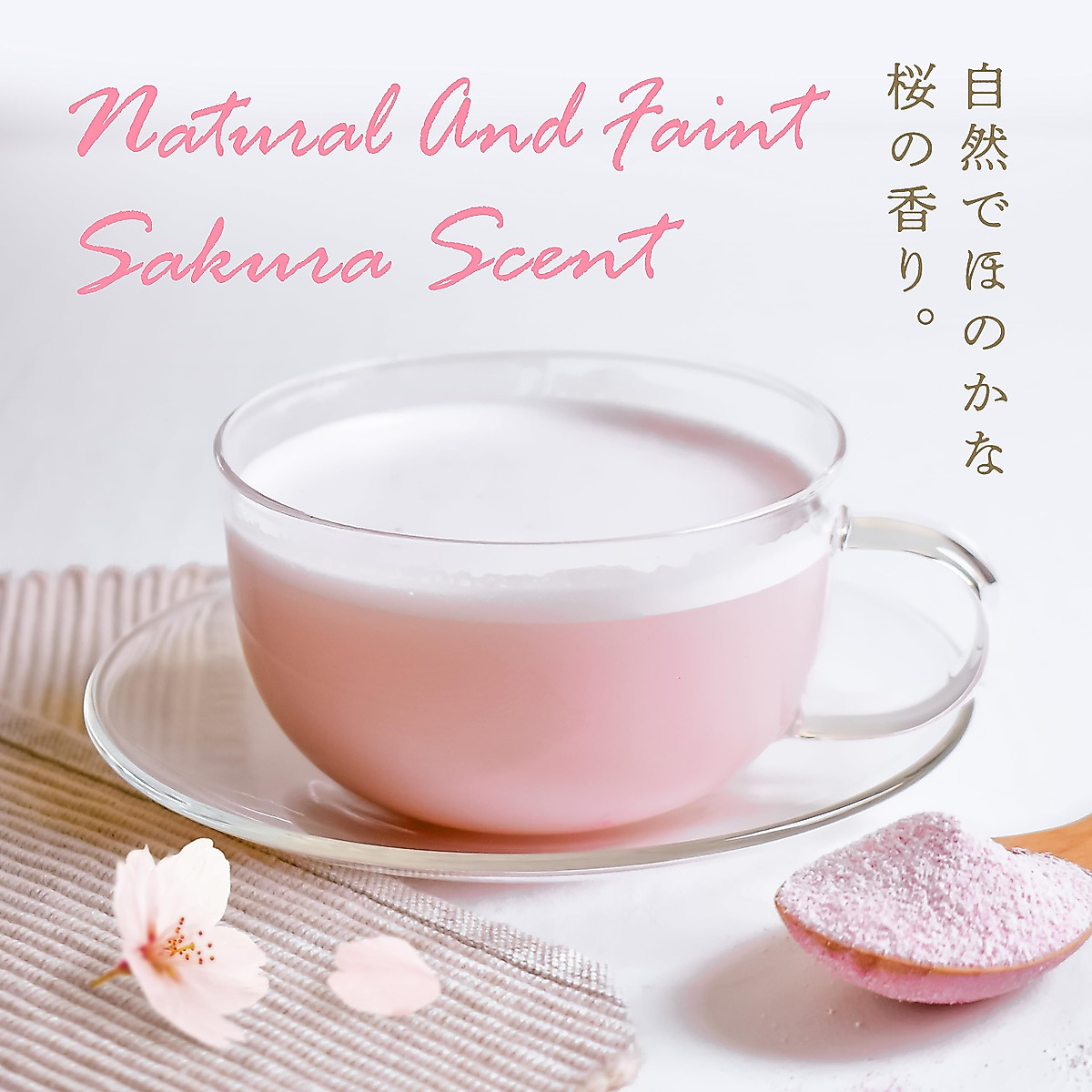 YAMASAN KYOTO UJI Sakura Latte -Creamy and Aromatic Foam- Using Japanese Cherry Blossom 100%, 3.5oz, Made in Japan,Sold by Japanese company