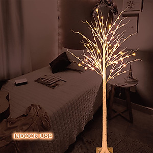 7FT Lighted Birch Trees for Decoration Outside, 150 LED White Tree with Warm White Lights, Artificial Christmas Birch Branches for Party Holiday Wedding Thanksgiving Garden Home Porch Decor