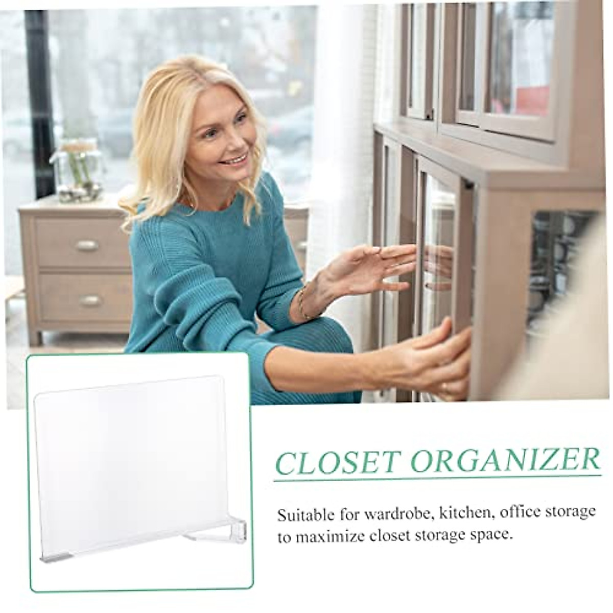 Parliky 2pcs Wardrobe Partition Drawer Dividers Shelf Separator Clear Clothes Organizer Book Dividers for Shelves Shelf Divider Clear Closet Organizer Drawer Separators Transparent Acrylic