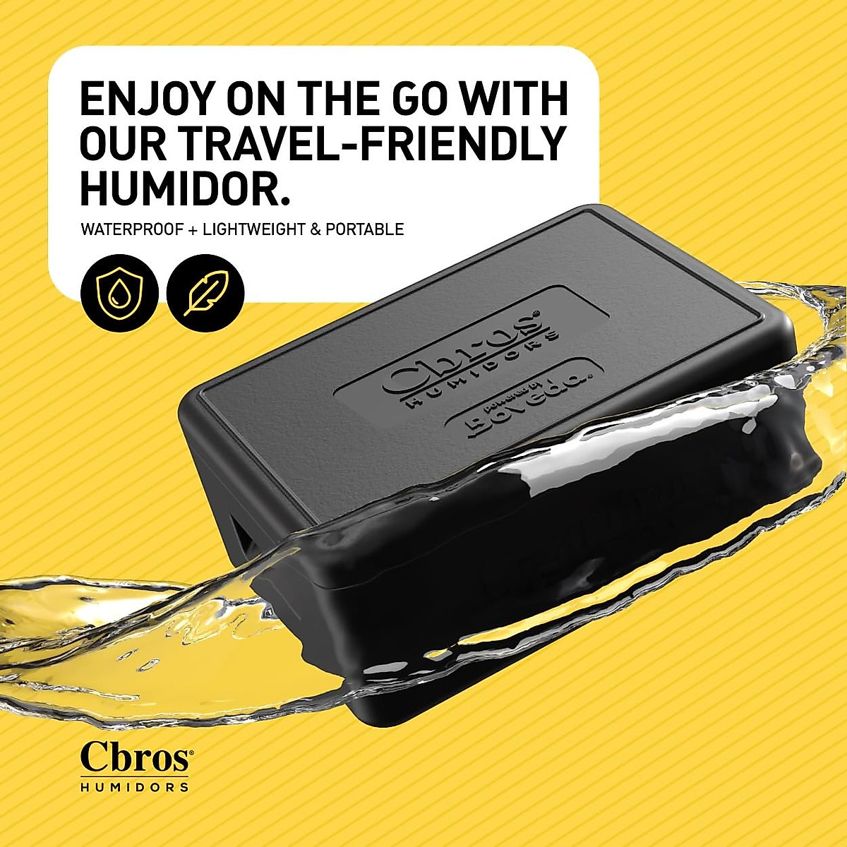 Cbros Humidor 69% Two- Way Humidity Control Box Powered by Boveda, Moisture Absorber, Maintain Freshness and Consistent Temperature Size (Size 80)