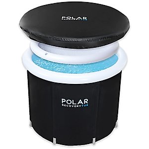 Polar Recovery Tub/ 110 Gallon Portable Ice Bath for Cold Water Therapy Training/an Ice Bathtub for Athletes - Adult Spa for Ice Baths and Soaking - Outdoor Cold therapy tub (Black)