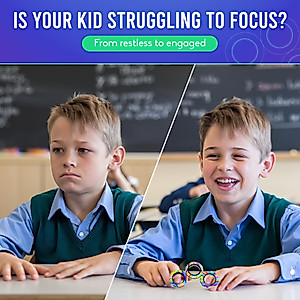 BUNMO Easter Basket Stuffers for Teens - Magnetic Rings - Fidget Toys Adults - Magnetic Fidget Rings - Easter Basket Stuffers - Fidget Toy for Boys & Girls - Great Teen Gift - Multicolor