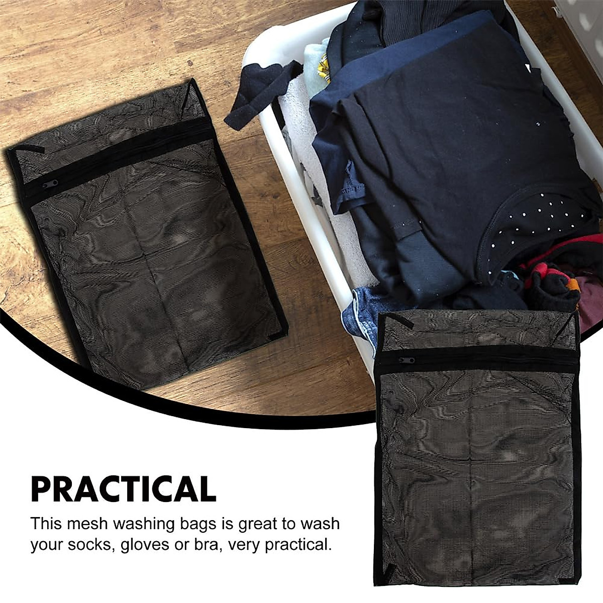 8Pcs Mesh Laundry Bags Travel Storage Clothes Organizing Bag with Zippers Washing Bags for Underwear Lingerie Bras Hosiery Socks