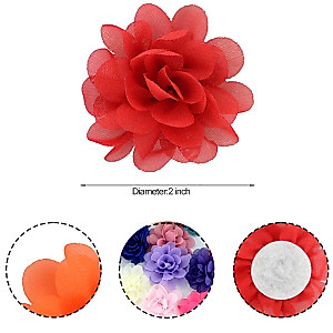 Ewanda store 50 Pcs Chiffon Fabric Flowers Small Chiffon Flowers for DIY Appliques Sewing Craft Wedding Party Decoration