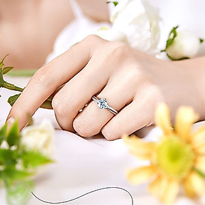 LEXLUNE Moissanite Rings for Women, 1CT GRA Certified D Color VVS1 Clarity Lab Created Diamond, Solitaire Moissanite Wedding Ring, Moissanite Engagement Ring, Moissanite S925 Silver, Moissanite