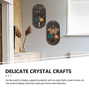 DOITOOL 3-Shelf Wood Bohemian Style Crystal Display Stand, Black (O52820524KGL0NR)