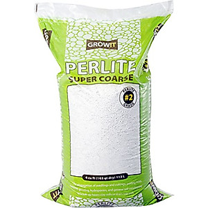 GROW!T JSPERL24 - Grade #2 Perlite, Super Course, (4 Cubic Feet) Hydroponic Perlite - Better Aeration and Drainage, Derived from a Natural Source, Odorless and Lightweight, Completely Sterile