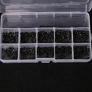 Screw 500Pcs 10 Sizes Black Laptop Notebook Screws Set Kit RepairThe Laptop for Hardware +Screw Driver New #20/19W