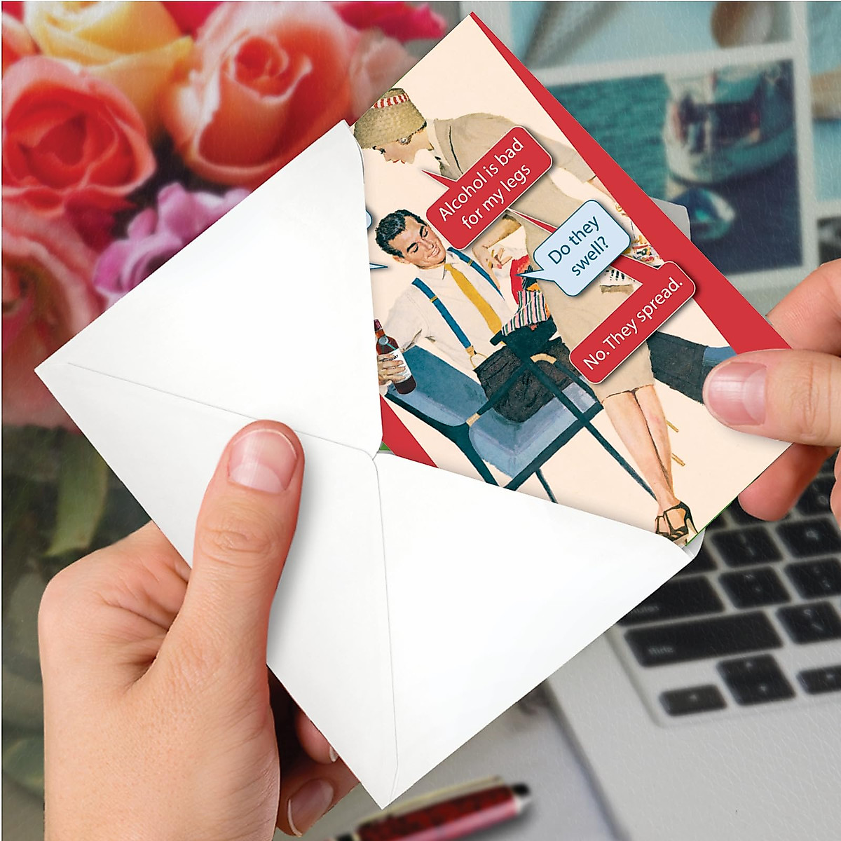 NobleWorks - Funny Retro Birthday Card with Envelope - Adult Humor, Celebration Greeting - Bad For Legs 0754