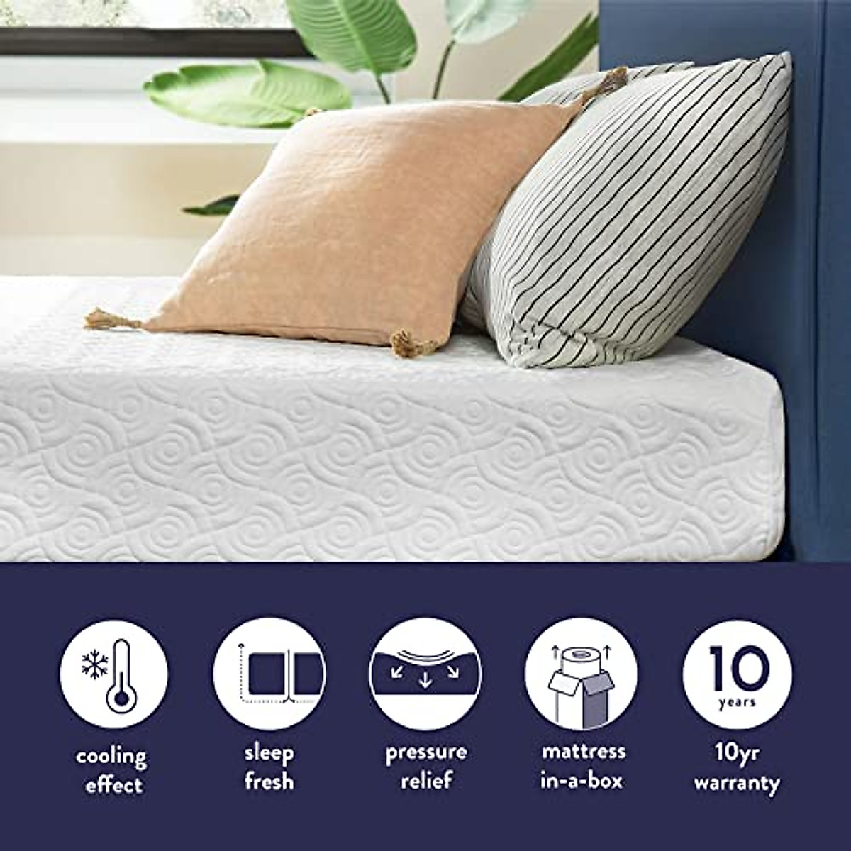 Best Price Mattress 11 Inch Signature Gel Memory Foam Mattress, Cooling Gel Infusion, King, White