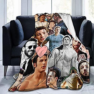 Chris Evans Gifts for Women Throw Blankets Baby Warm ,for Sofa, Bed,Living Room, Durable Home Decor Flannel Blanket for Adult and Kids (80"x60")