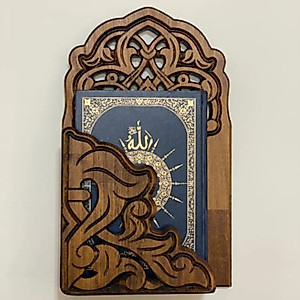 VOGUEHOMEDECOR Wooden Wall Bookshelf, Book Holder | Quran Bible Wall Storing Shelf | Wall Decoration, Home Decor | Housewarming Gift